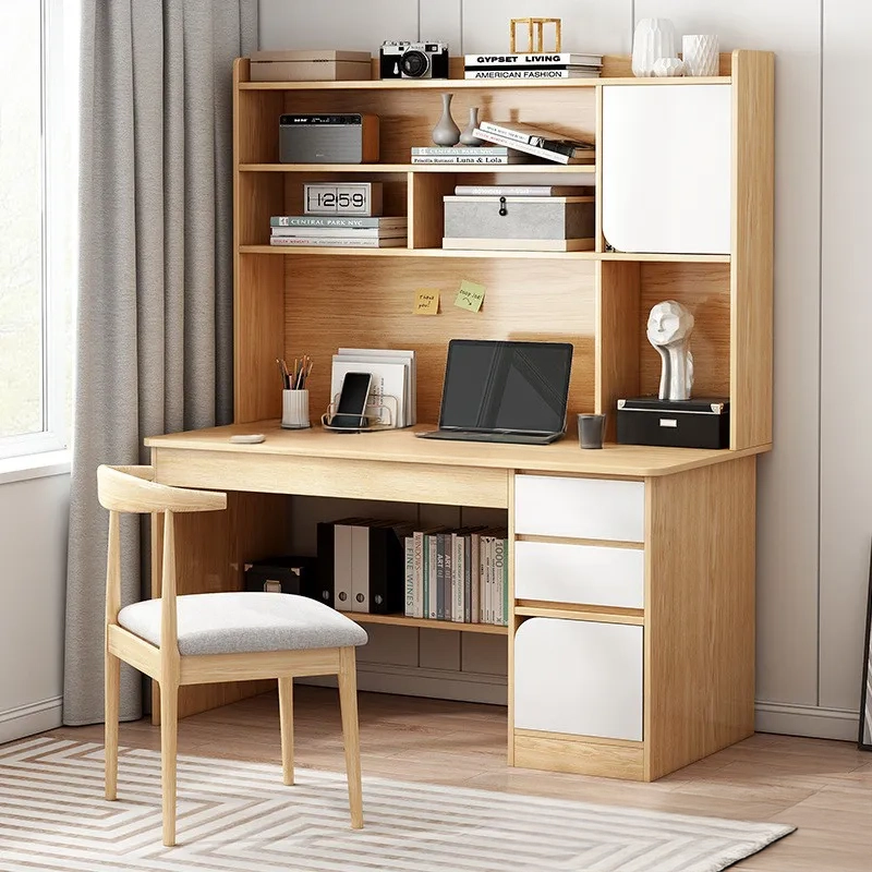 Bàn Học Gỗ Công Nghiệp Kết Hợp Giá Sách Đẹp B-2865